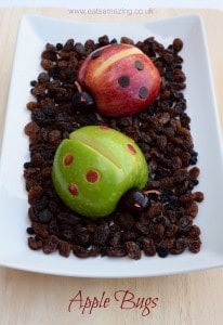 Fun and Healthy Apple Bugs Snack Tutorial - Eats Amazing.