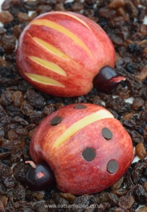 Fun and Healthy Apple Bugs Snack Tutorial - Eats Amazing.
