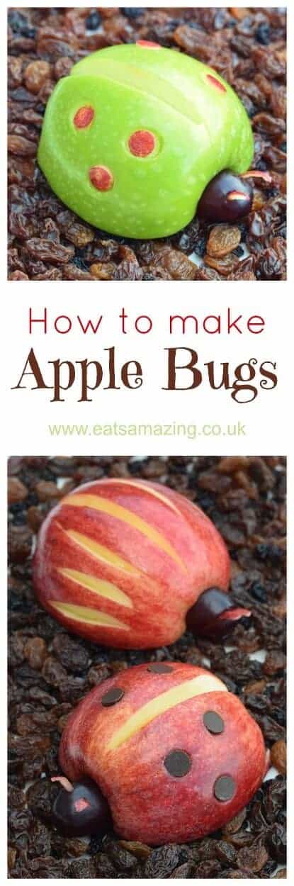 Fun and Healthy Apple Bugs Snack Tutorial - Eats Amazing.
