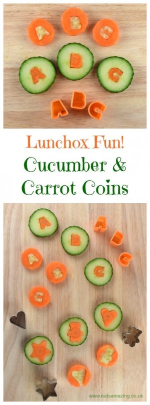 Fun Food Tutorial - Carrot & Cucumber Coins - Eats Amazing.