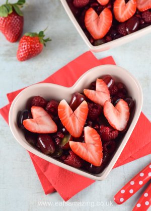 Easy Valentine's Day Fruit Salad Recipe - Eats Amazing.