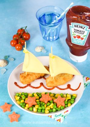 Fun Meal for Kids: Fishy Boats with Carrot Starfish - Eats Amazing.