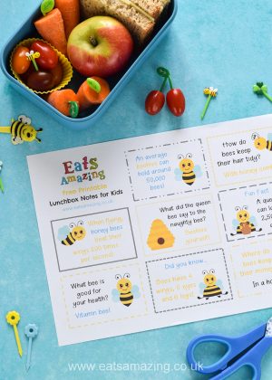 Fun Bee Themed Lunchbox Notes for Kids - Eats Amazing.