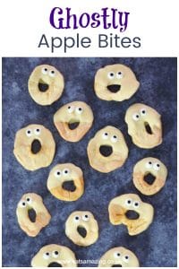 Fun Halloween Food - Ghostly Apple Bites Recipe - Eats Amazing.