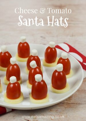 Cheese & Tomato Santa Hats Recipe - Eats Amazing.