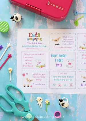 Sheep Themed FREE Printable Lunchbox Notes for Kids - Eats Amazing.