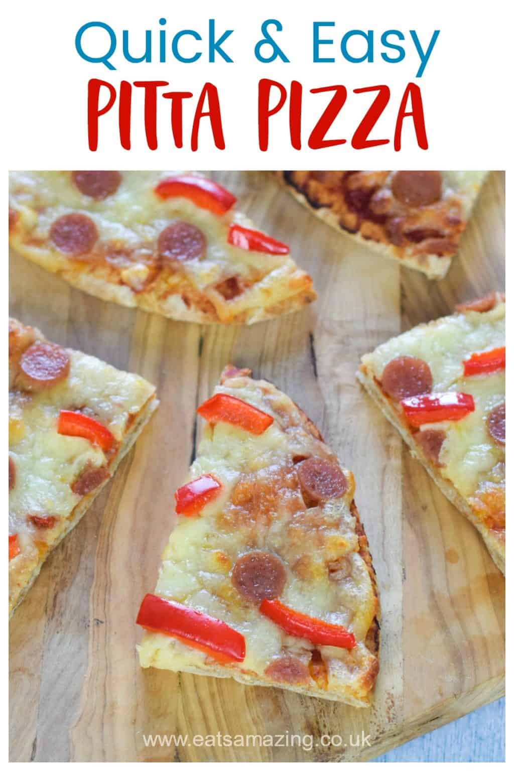 Easy Pitta Bread Pizza Recipe - Eats Amazing.