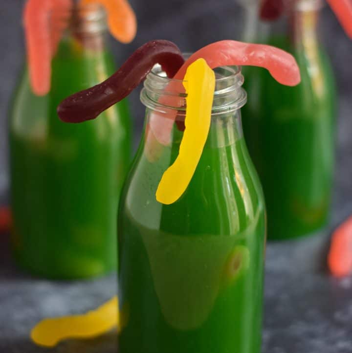 Worm Juice - Fun Halloween Mocktail for Kids - Eats Amazing.