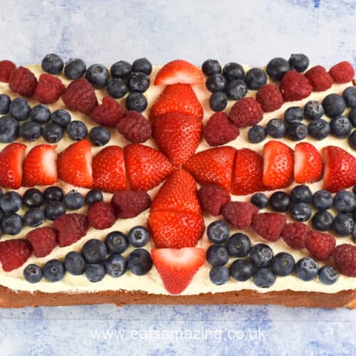 Summer Fruits Union Jack Cake Recipe - Eats Amazing.