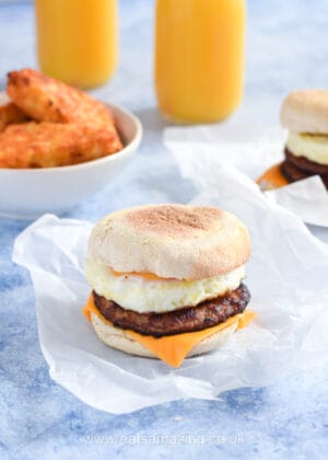 Easy Sausage and Egg McMuffin Fakeway Recipe - Eats Amazing.